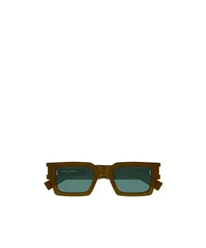 Saint Laurent Rectangle-frame Sunglasses - Brown