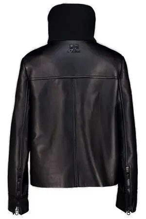 COURREGES Courrèges High Collar Leather Jacket