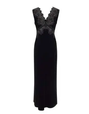 Rixo Lysandra Lace-trim Velvet Dress
