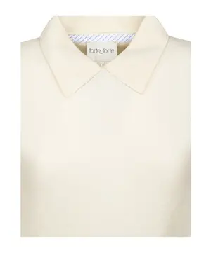 FORTE_FORTE Short-sleeved Collared Knit Sweater