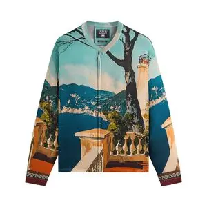 Kith X Giorgio Armani Capri Long Sleeve Zip-up Shirt 'multi
