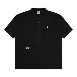 AAPE Now Moonface Logo Polo Shirt - Black