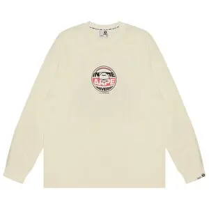 AAPE Moonface Universe Long Sleeve Tee 'ivory - Cream