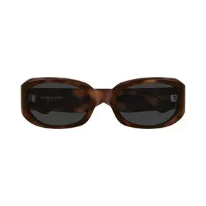 Saint Laurent Oval Tortoiseshell Sunglasses 'havana/grey