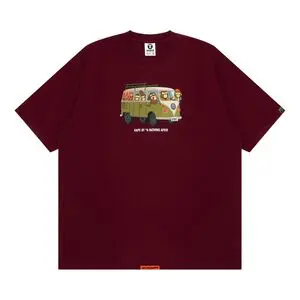 AAPE R Graphic-print Short Sleeve Tee 'burgundy - Red