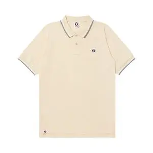 AAPE Moonface Embroidered Twin Tipped Polo 'beige/light - Tan