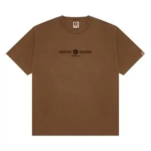 AAPE Now Moonface Logo Short Sleeve Tee - Brown