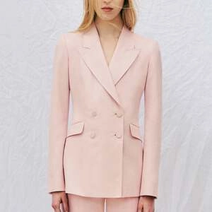 GABRIELA HEARST Stephanie Blazer In Blush Virgin Wool And Silk Linen Twill