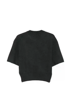AMOMENTO Short-sleeve Knitted Sweater