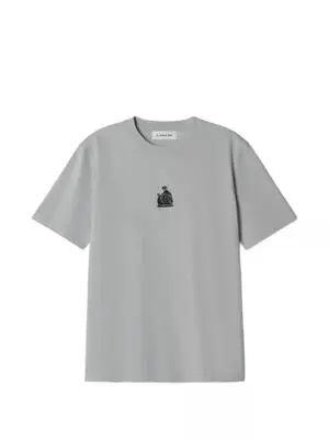 LANVIN Mother And Child Embroidered Cotton Jersey T-shirt - Grey