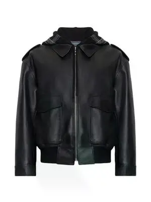 Loewe Hooded Leather Jacket