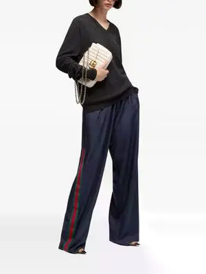 Gucci Web-stripe Silk Trousers