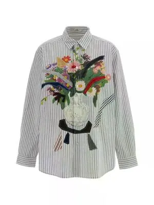 KHOKI Floral-print Patchwork-detail Shirt