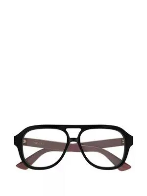 Gucci Interlocking G Pilot-frame Glasses - Black