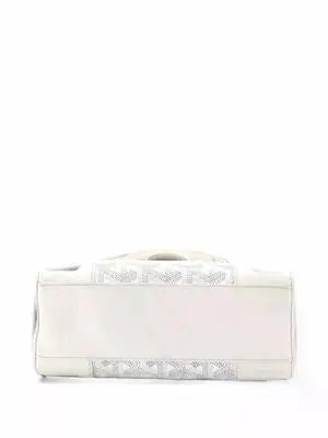 Goyard Saigon Top Handle Bag Coated Canvas With Leather Mini Shoulder Bag - White