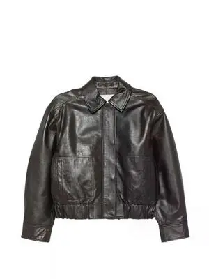 I BLUES Elasticated Leather Jacket