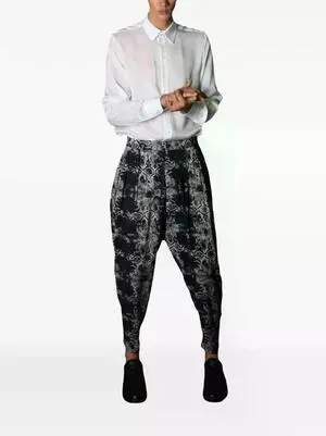 TESSITURA Graphic-print Drop-crotch Trousers