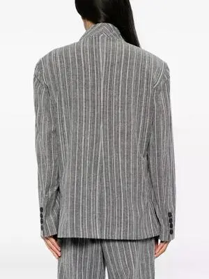 TESSITURA Striped Collarless Blazer