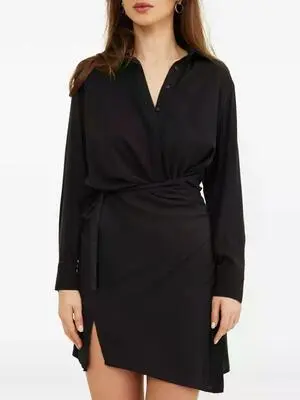 TESSITURA BODY COUTURE Side Shirt Wrap-style Mini Dress