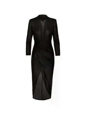 TESSITURA BODY COUTURE Ruched Asymmetric Dress - Black