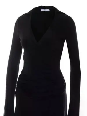 ELEH Wrap-style Ruched Maxi Dress