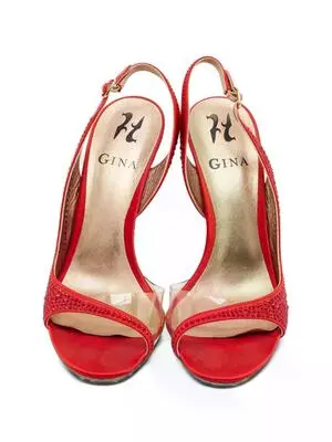 GINA Crystal-embellished Slingback Sandals