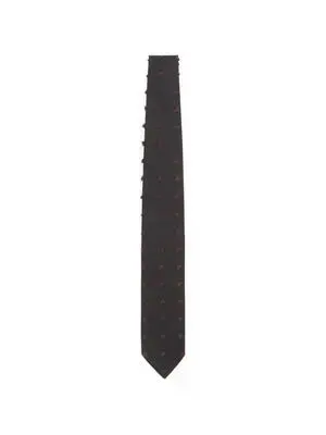 LANVIN Polka-dot Woven Tie - Black
