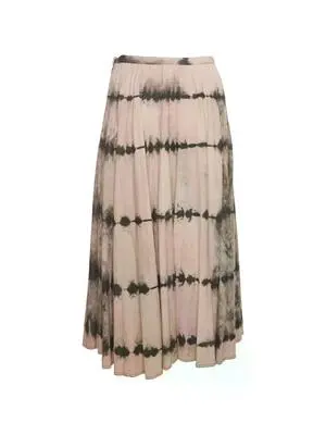 Dior Tie-dye Pleated Maxi Skirt - Pink
