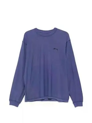 StÜssy Logo-print Long-sleeve T-shirt - Blue