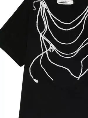 KIMHEKIM Pearl-chain Printed T-shirt