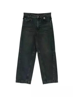 WOOYOUNGMI Barrel-leg Washed Jeans - Blue