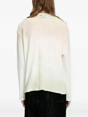 ANN DEMEULEMEESTER Distressed Waffle-knit Long-sleeve T-shirt