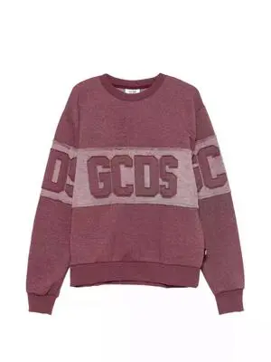 Gcds Logo-appliqué Raw-edge Sweater - Purple