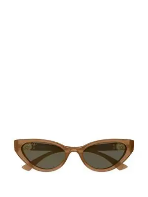 Gucci Interlocking G Cat-eye Sunglasses - Brown