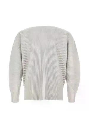 Issey Miyake September Pleated V-neck Cardigan - Grey