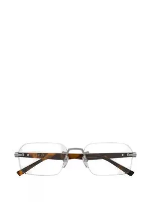 Gucci Rimless Rectangle-frame Glasses - Silver