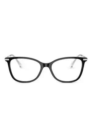 SWAROVSKI Crystal-embellished Square-frame Glasses - Black