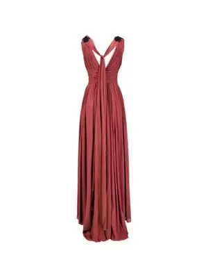 MARCO GABRIELLI ATELIER Beaded Pleated Maxi Dress