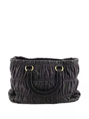 Prada Gaufre Convertible Tote Nappa Leather Small Satchel