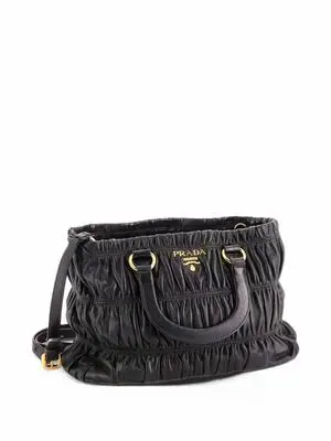 Prada Gaufre Convertible Tote Nappa Leather Small Satchel