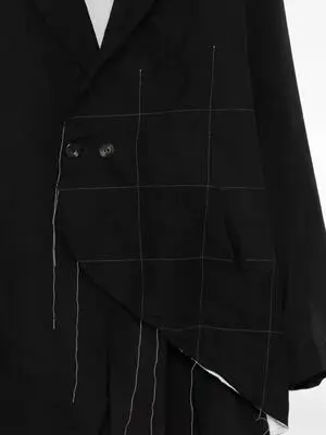 A TENTATIVE ATELIER Check-stitch Asymmetric Blazer
