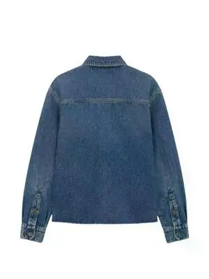 Miu Miu Logo-patch Raw-cut Shirt
