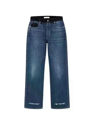 WALES BONNER Distressed-effect Straight-leg Jeans - Blue