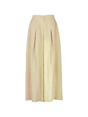 TESSITURA Linen Wide-leg Palazzo Pants - Neutrals