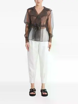 TESSITURA Organza Silk Blazer - Brown