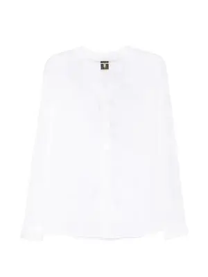 TESSITURA BODY COUTURE V-neck Button-down Shirt - Black