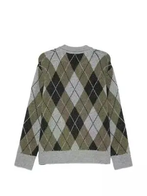 HOSIO Argyle-knit Sweater - Grey