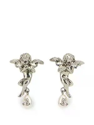 VIVIENNE WESTWOOD Putti Pearl-drop Earrings - Silver