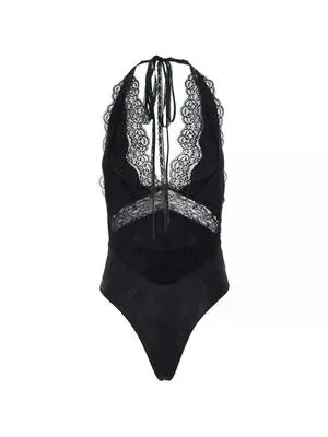 Andamane Florida Lace-panel Halterneck Bodysuit