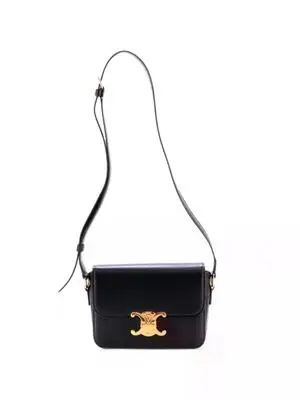 Celine Triomphe Shoulder Bag Smooth Calfskin Teen Crossbody Bag - Black
